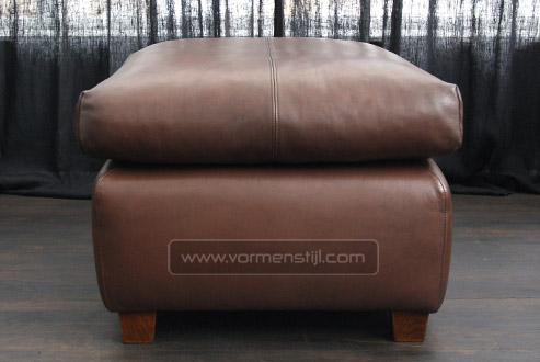 Linteloo Marconi Fauteuil met Hocker/Poef; in dik waxed zadelleer ...